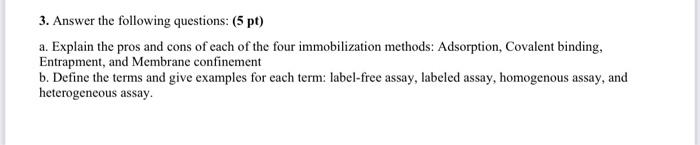 Solved 3. Answer the following questions: (5pt) a. Explain | Chegg.com