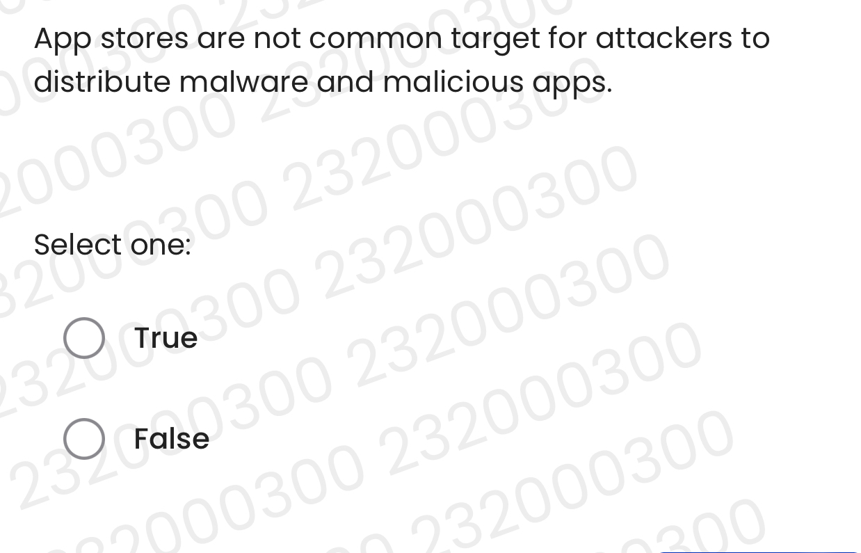 Solved App stores are not common target for attackers to | Chegg.com