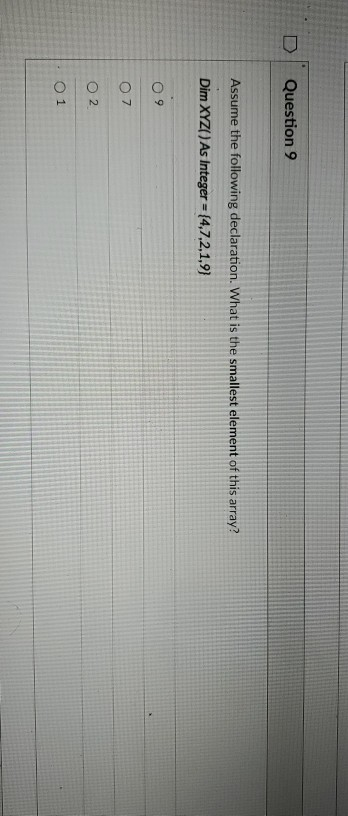 Solved Question 9 Assume the following declaration. What is | Chegg.com