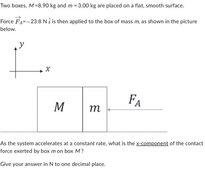 Solved Two boxes, M =8.90 kg and m = 3.00 kg are placed on a | Chegg.com