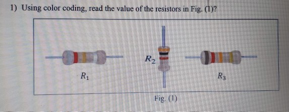 Solved 1) Using color coding, read the value of the | Chegg.com