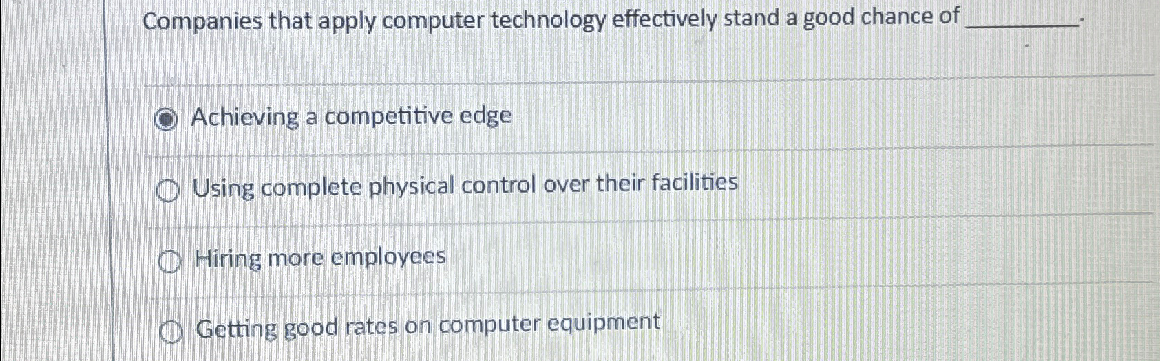 Solved Companies that apply computer technology effectively | Chegg.com