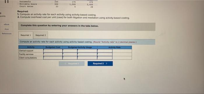 Solved Exercise 17-24 (Algo) Activity-based costing for a | Chegg.com