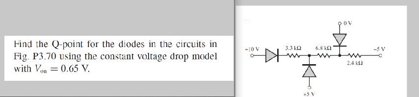 Solved Find the Q-point for the diodes in the circuits in | Chegg.com