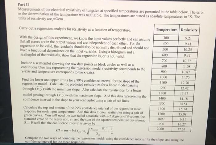 Solved Part 11 Measurements of the electrical resistivity of | Chegg.com
