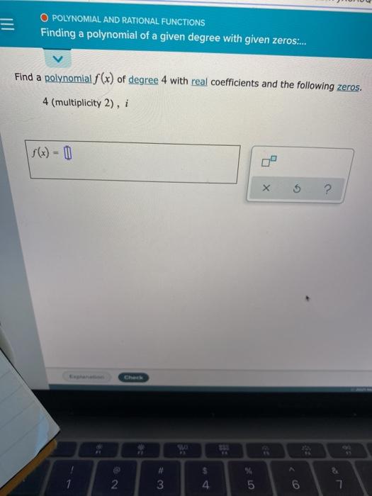Solved O POLYNOMIAL AND RATIONAL FUNCTIONS Finding a | Chegg.com