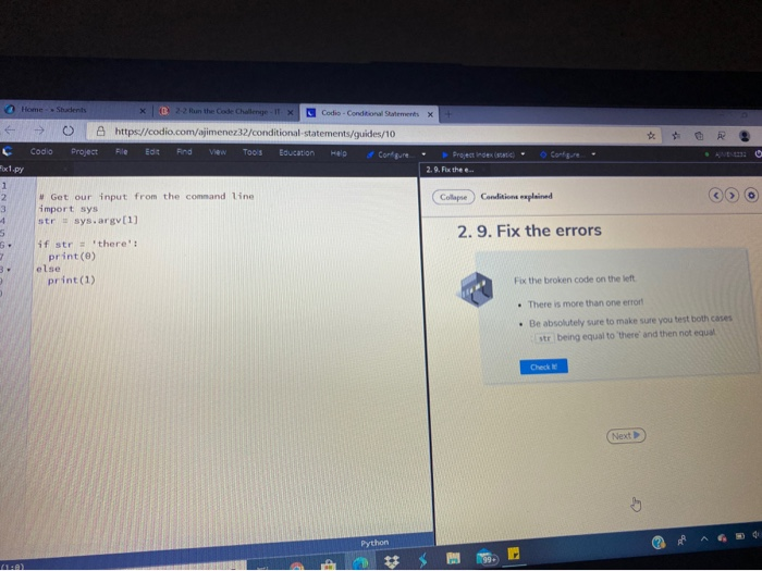 Solved Home Students 2.2 Hun the Code Challenge it X Codio. | Chegg.com