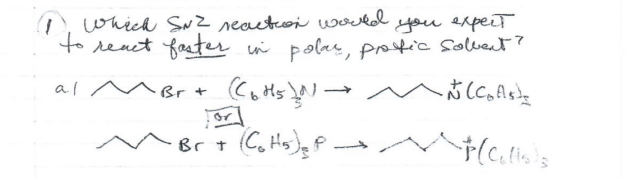 Solved Which SN2 ﻿reaction would you expect to react faster | Chegg.com