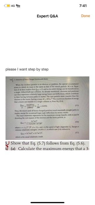 Solved please I want step by step 3.) Show that Eq. (5.7) | Chegg.com