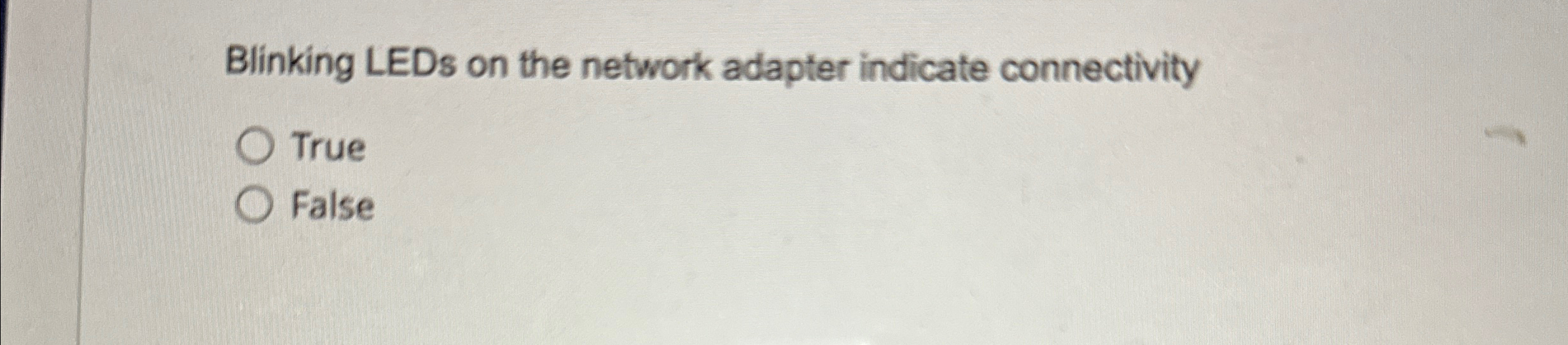 Solved Blinking LEDs on the network adapter indicate | Chegg.com
