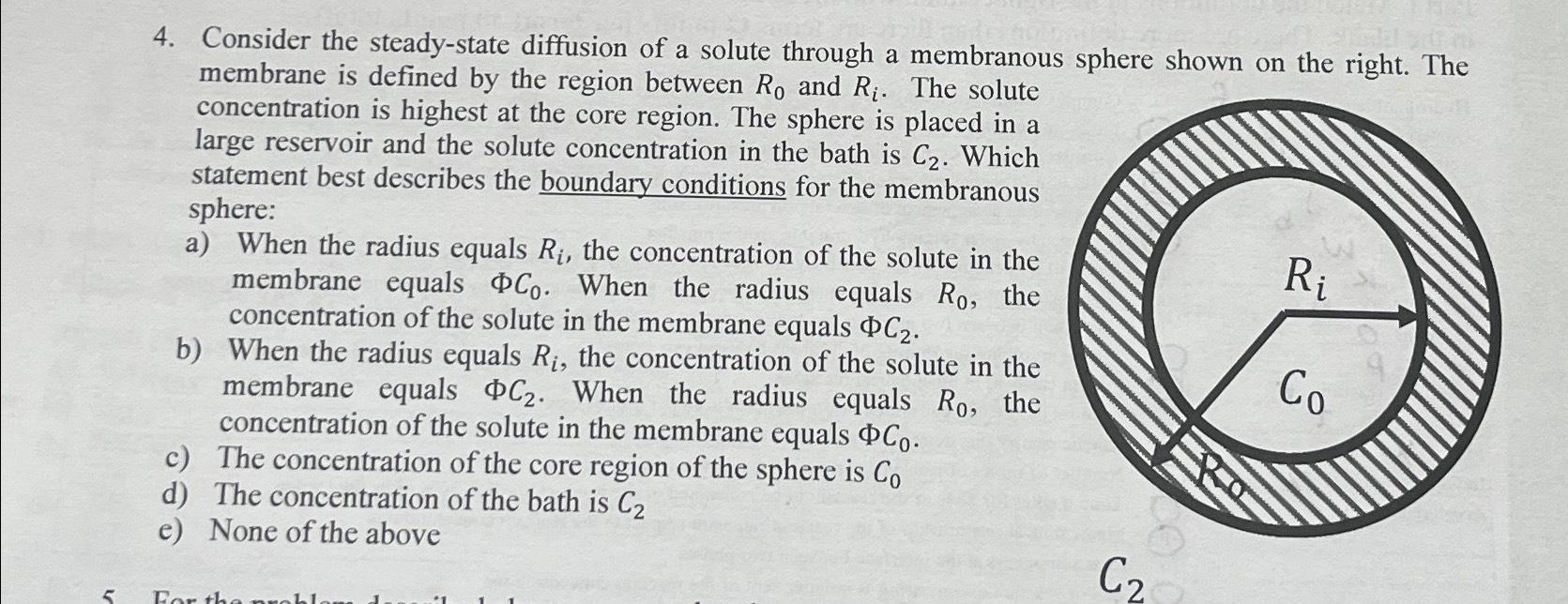 Solved Consider the steady-state diffusion of a solute | Chegg.com