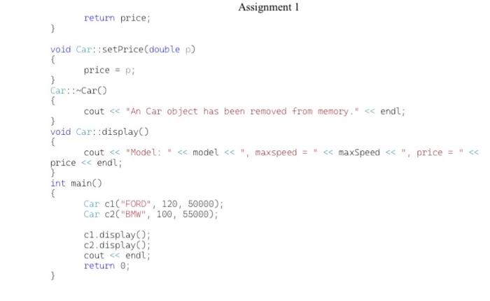 Solved please do it on C++I added my code from assignment 1, | Chegg.com