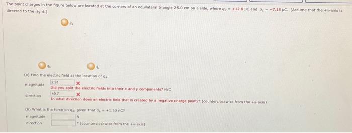 Solved directed to the right.) 96 direction 9c at the | Chegg.com