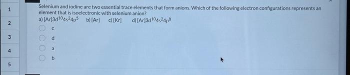 Solved Selenium and iodine are two essential trace elements | Chegg.com