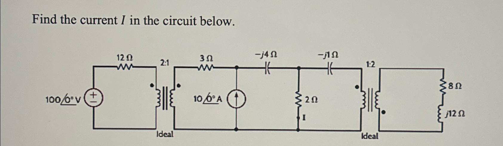 Solved Find the current I in the circuit below. | Chegg.com