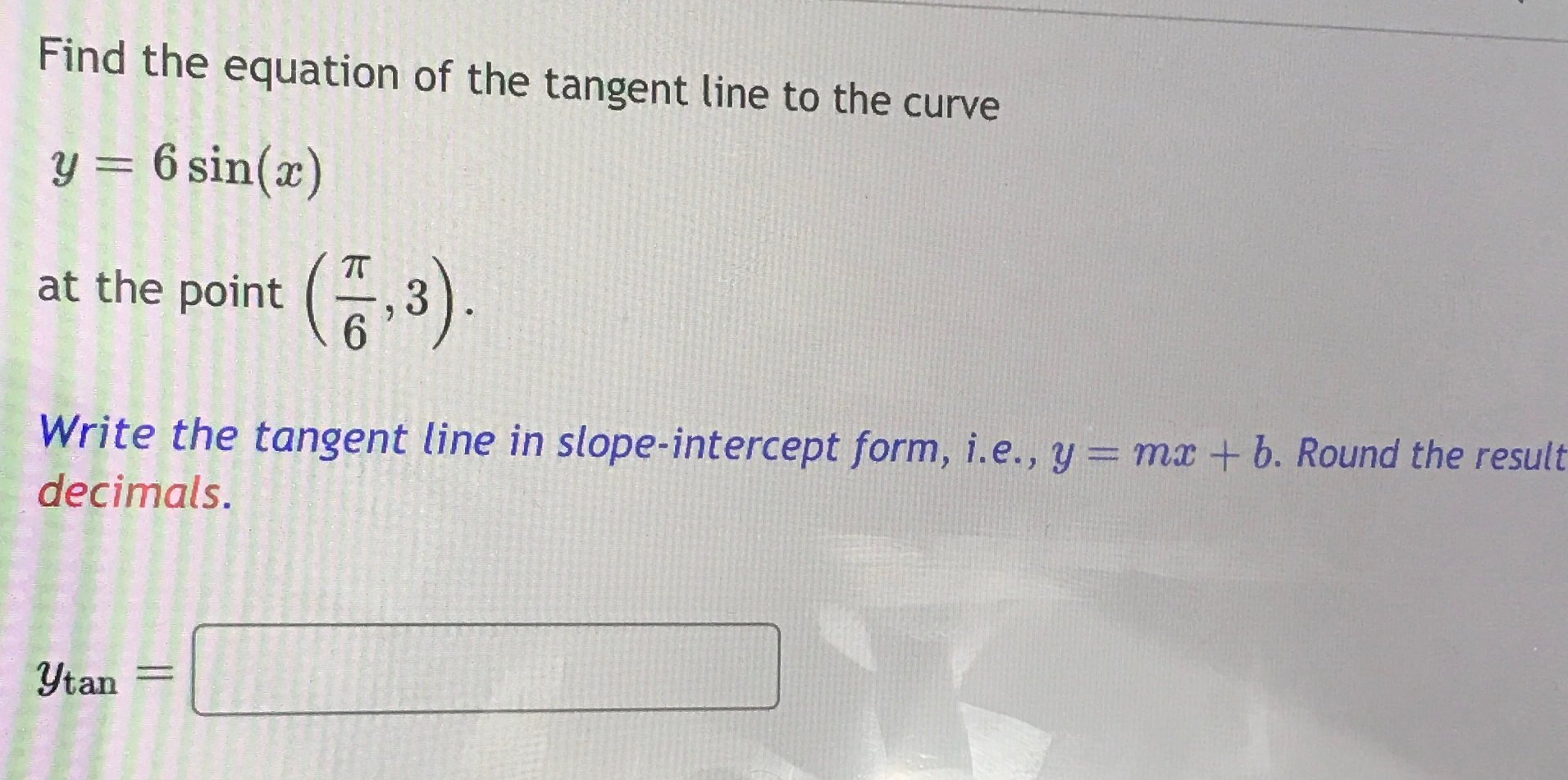 Solved Find the equation of the tangent line to the | Chegg.com