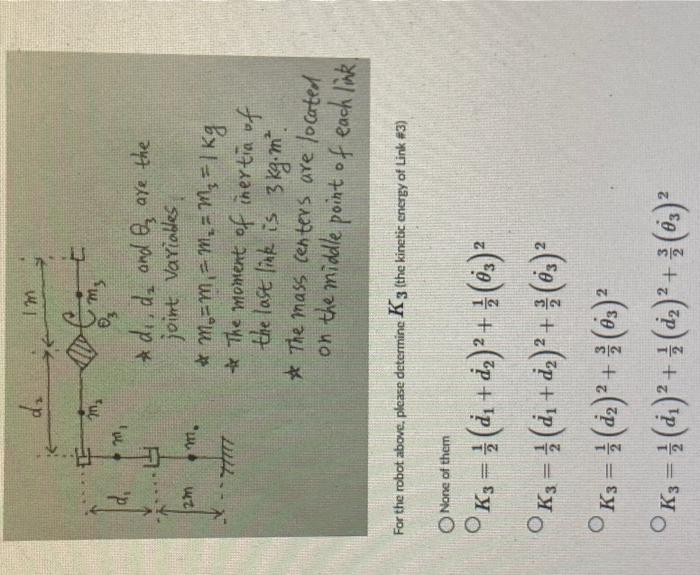 Solved ⋆d1,d2 and θ3 are the joint variables. + | Chegg.com