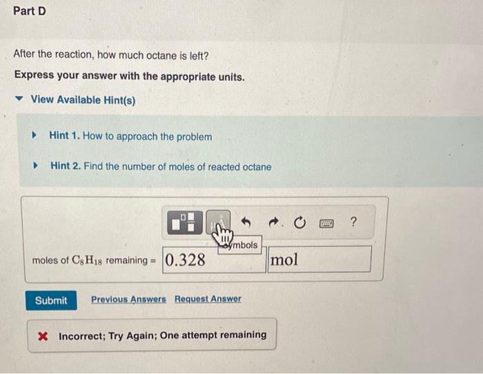 Solved The octane rating of gasoline is a relationship of | Chegg.com