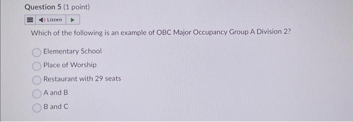 Solved Which of the following is an example of OBC Major | Chegg.com