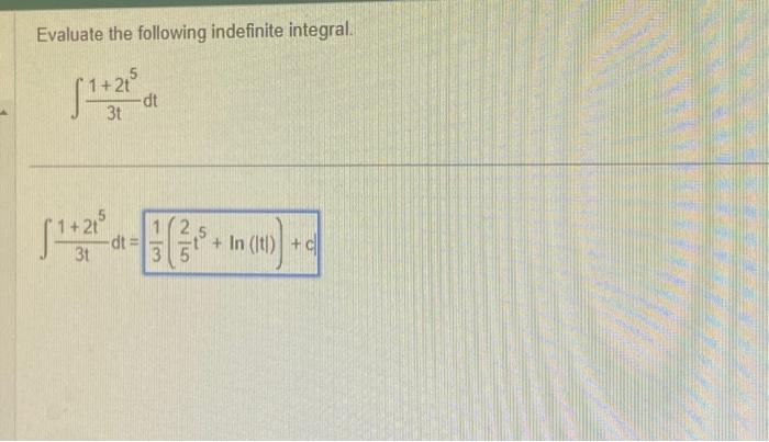 Solved Evaluate the following indefinite integral. | Chegg.com