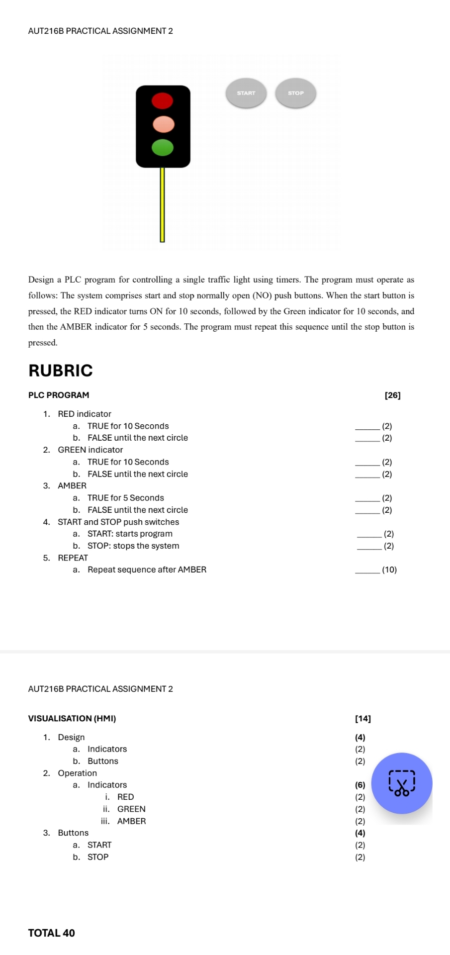 Solved AUT216B PRACTICAL ASSIGNMENT 2[Use Codesys | Chegg.com