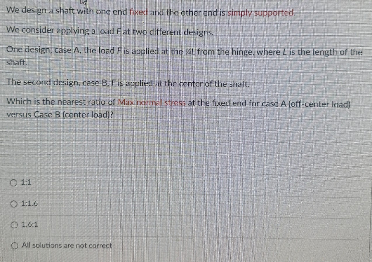 Solved We design a shaft with one end fixed and the other | Chegg.com