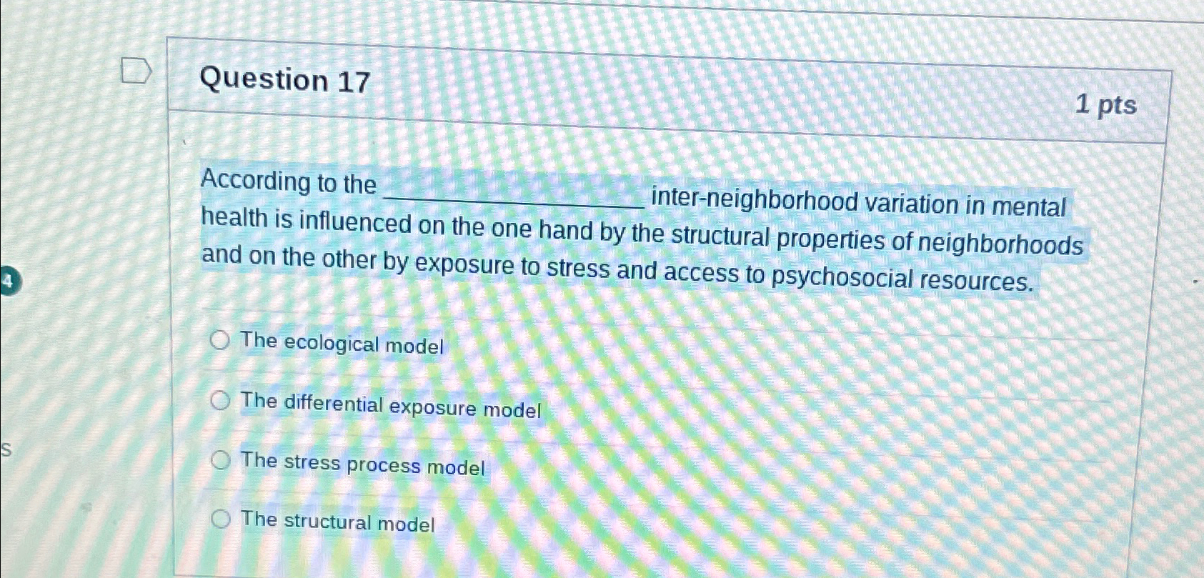 Solved Question 171 ﻿ptsAccording to the inter-neighborhood | Chegg.com