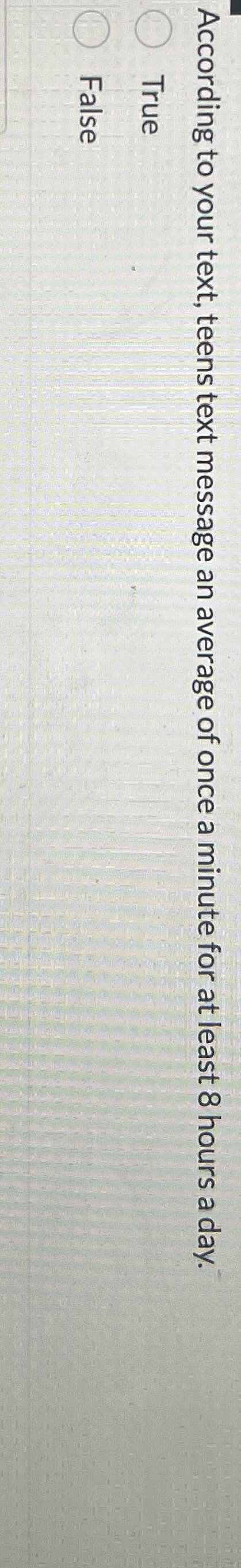 Solved According to your text, teens text message an average | Chegg.com