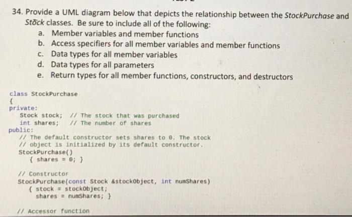 Answered: looking for a uml diagram in cpp for this 34. Prov