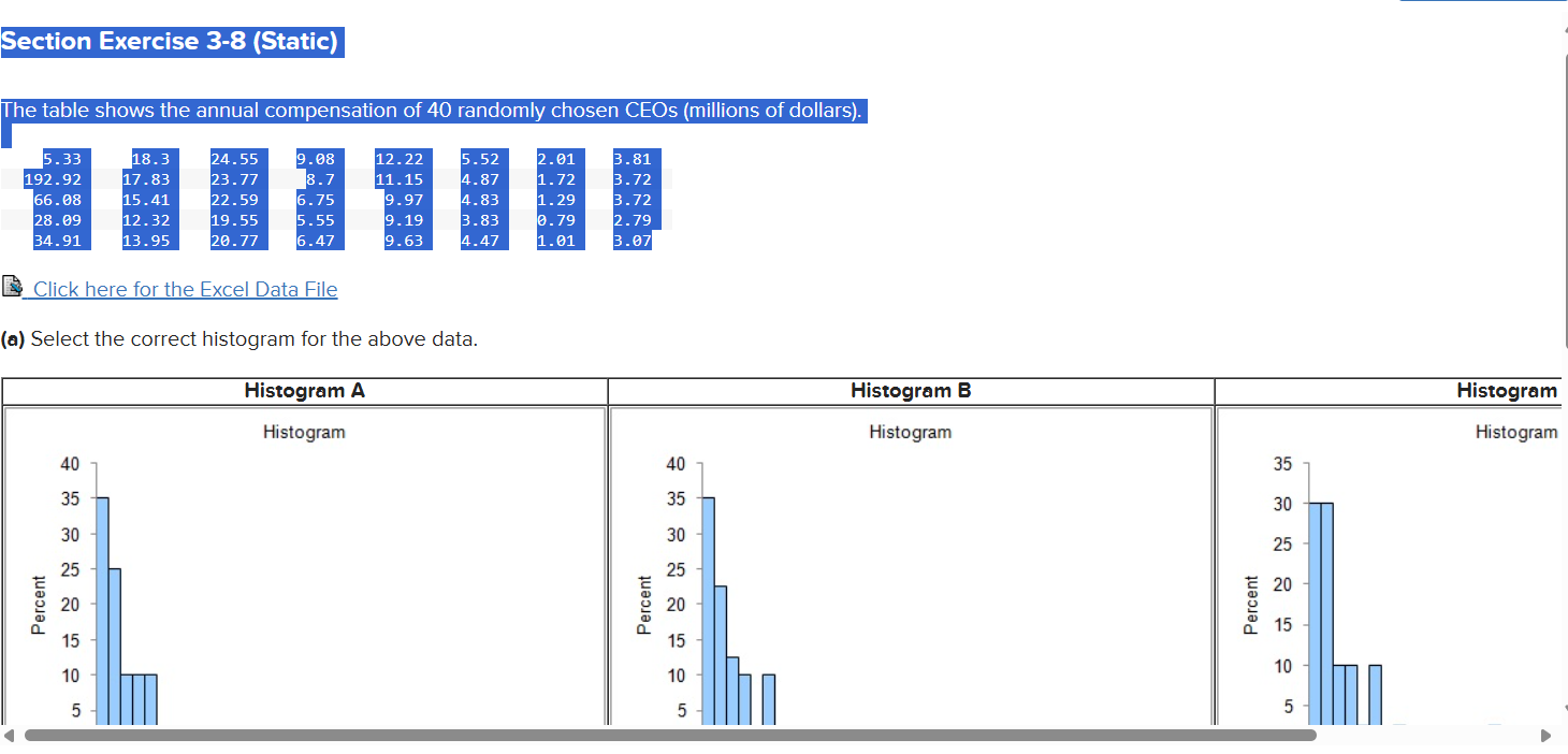 Solved (b) ﻿Describe the shape of the histogram. ﻿multiple | Chegg.com