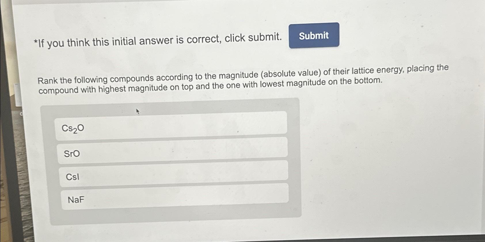 Solved *If you think this initial answer is correct, click | Chegg.com