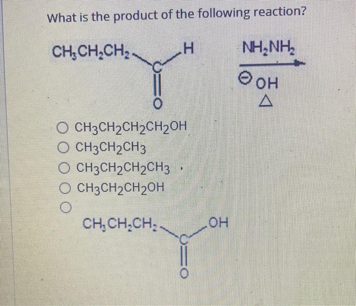 Solved What is the product of the following reaction? | Chegg.com
