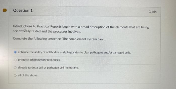 Solved Introductions to Practical Reports begin with a broad | Chegg.com