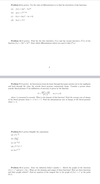 Solved (Math 26A Calculus I) Can you please show full work | Chegg.com
