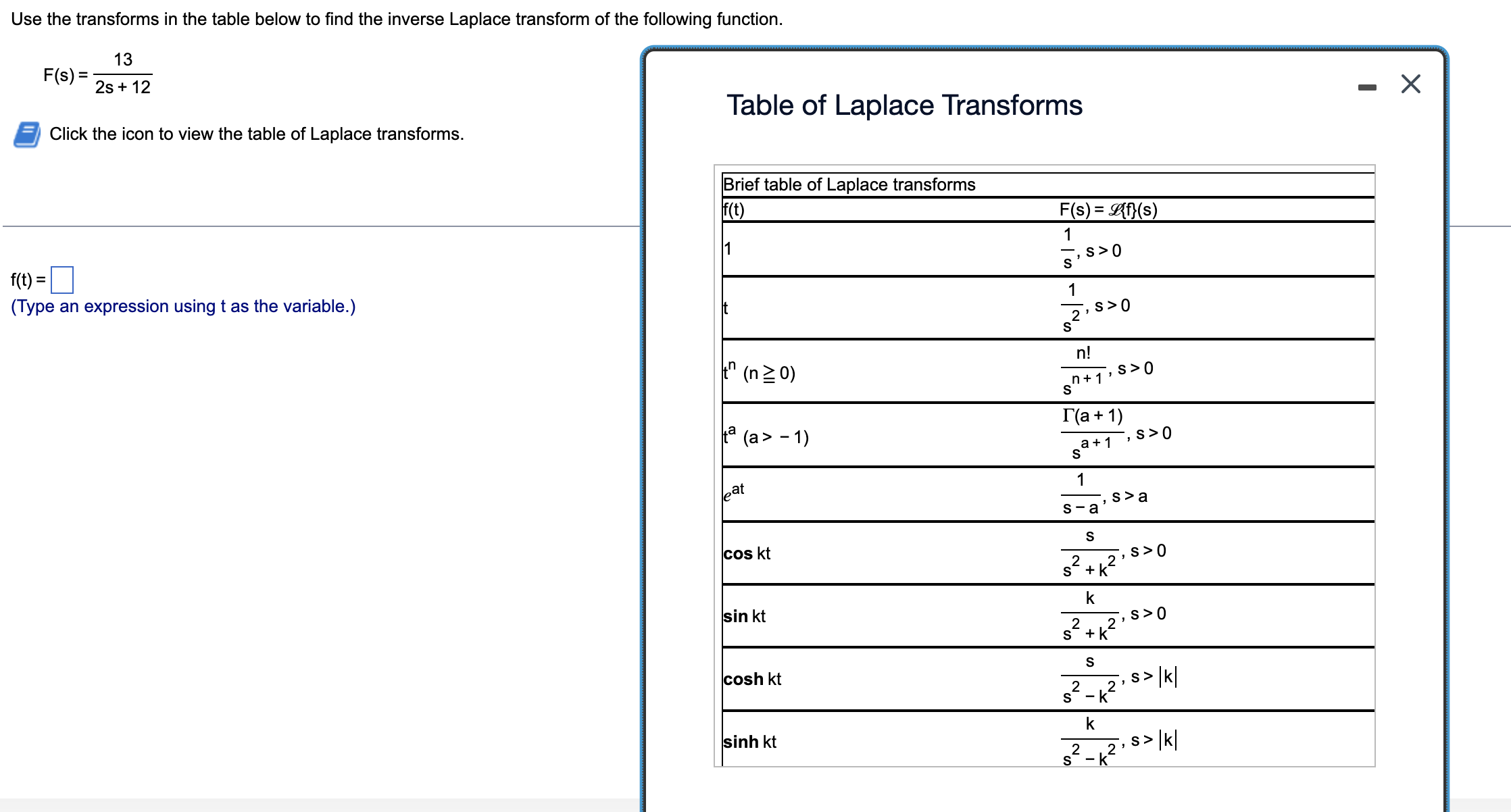 Solved Apply the definition of the Laplace transform to find | Chegg.com