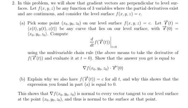 Solved In this problem, we will show that gradient vectors | Chegg.com