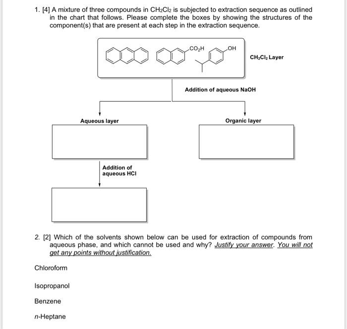Solved 3. [1] In an extraction experiment in question 1, the | Chegg.com