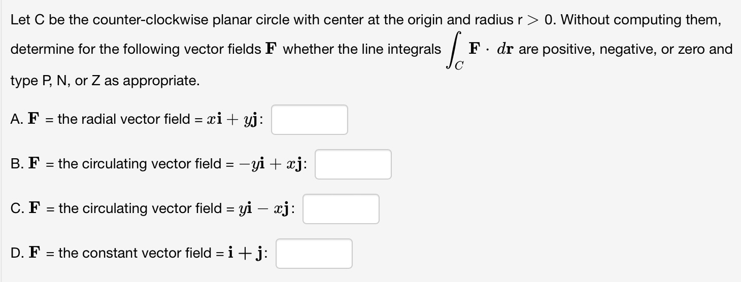Solved Let C ﻿be the counter-clockwise planar circle with | Chegg.com