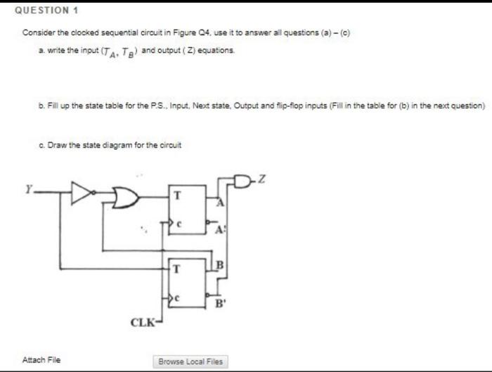Solved QUESTION 1 Consider the clocked sequential circuit in | Chegg.com