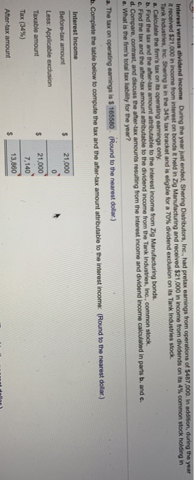 Solved Interest versus dividend Income During the year just | Chegg.com