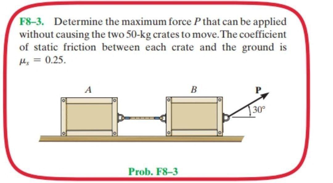 Solved F8-3. Determine the maximum force P that can be | Chegg.com