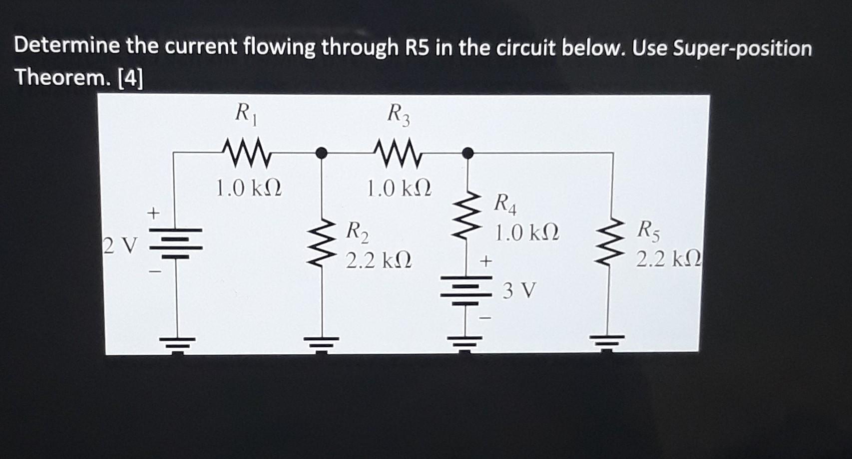 Solved Determine the current flowing through R5 in the | Chegg.com