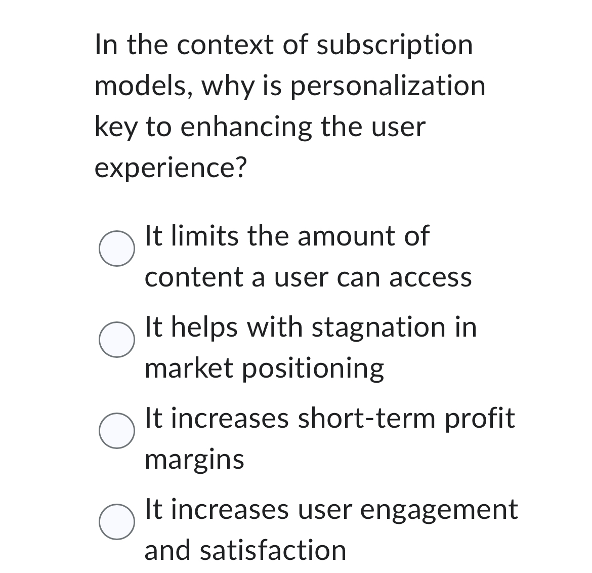 Solved In the context of subscription models, why is | Chegg.com