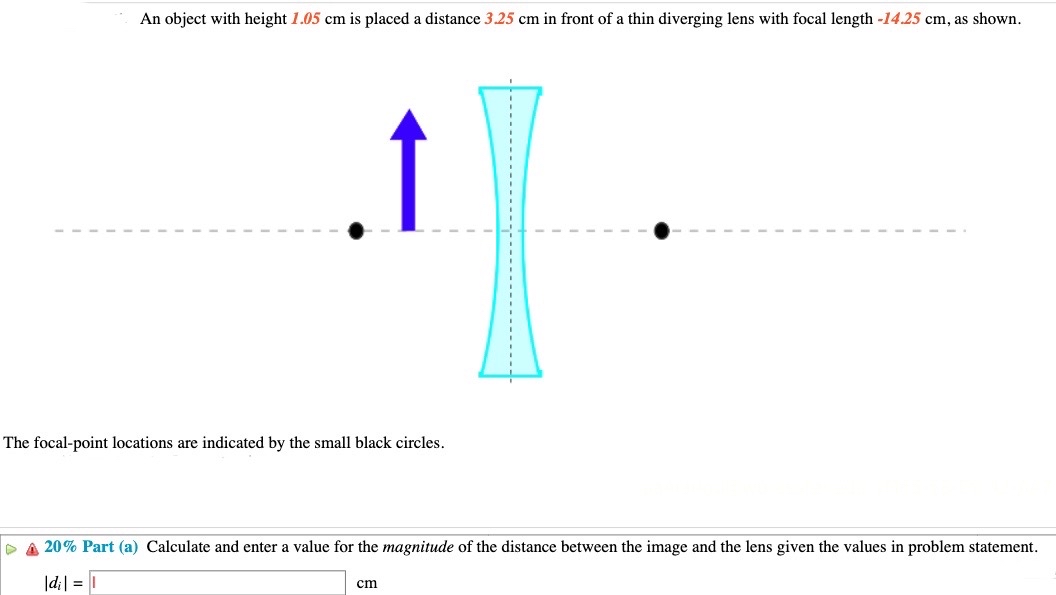 Solved An object with height 1.05cm ﻿is placed a distance | Chegg.com