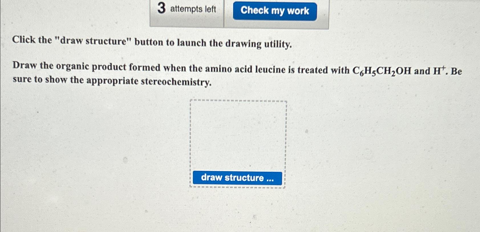 Solved 3 attempts left\\nClick the "draw structure" button | Chegg.com