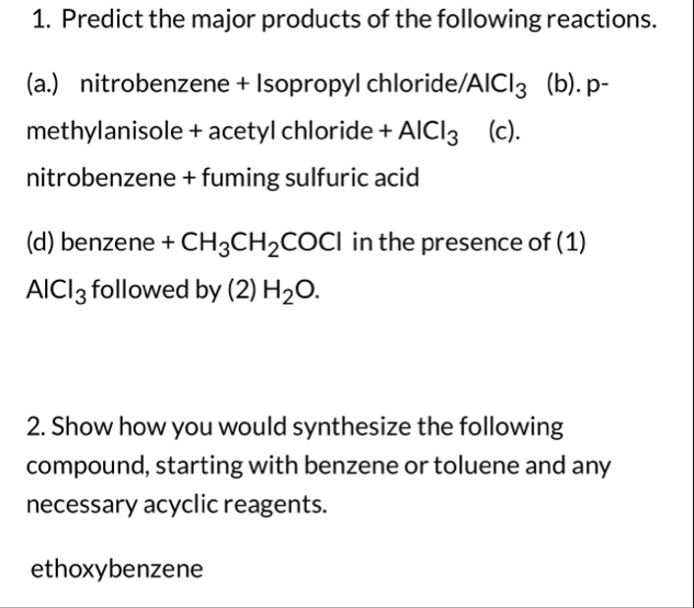 Solved Predict the major products of the following | Chegg.com