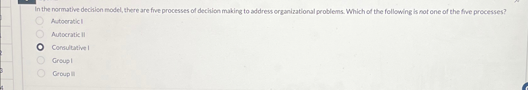 Solved In the normative decision model, there are five | Chegg.com