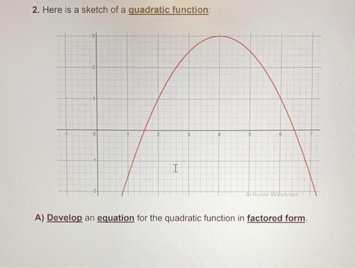 Solved 2. Here is a sketch of a quadratic function: A) | Chegg.com