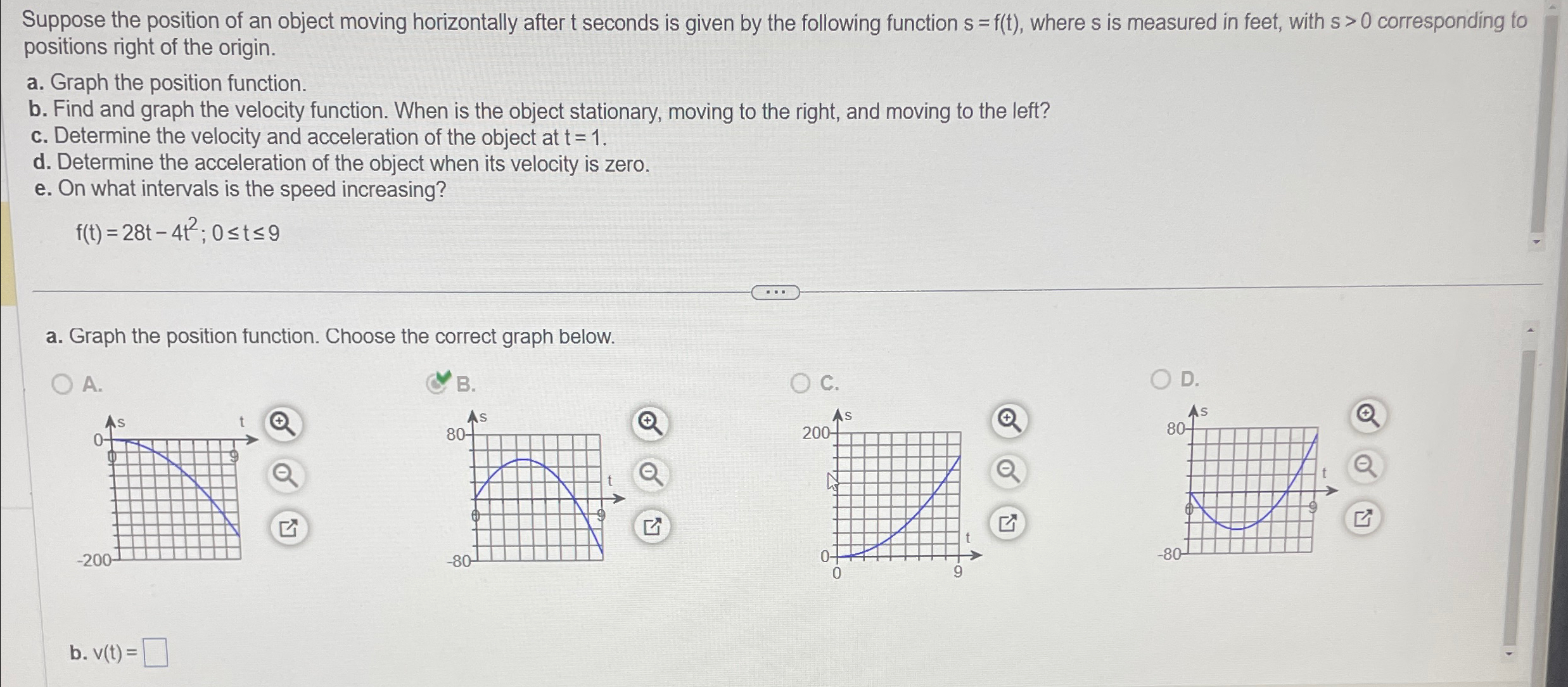 Solved Suppose The Position Of An Object Moving Horizontally