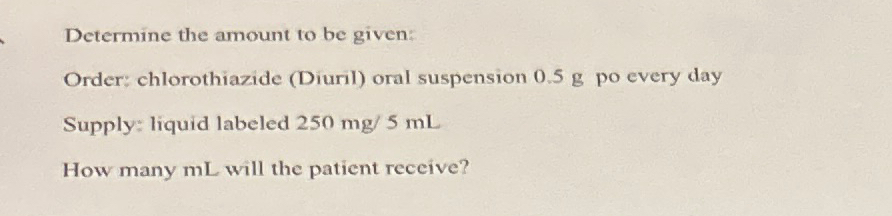 Solved Determine the amount to be given:Order: | Chegg.com